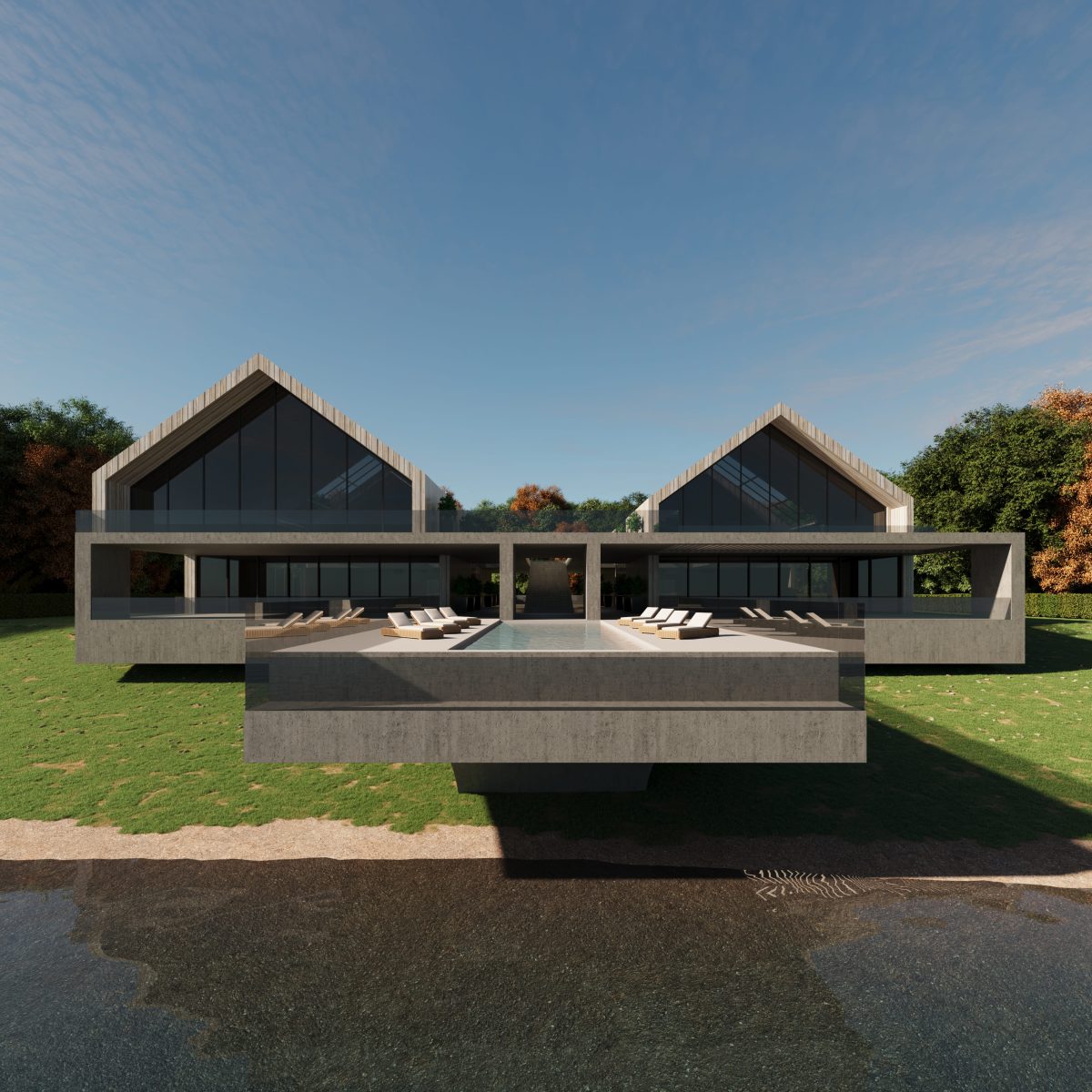 Dwie stodoły z basenem BIAMS - nowoczesna stodoła | inspiracje ...